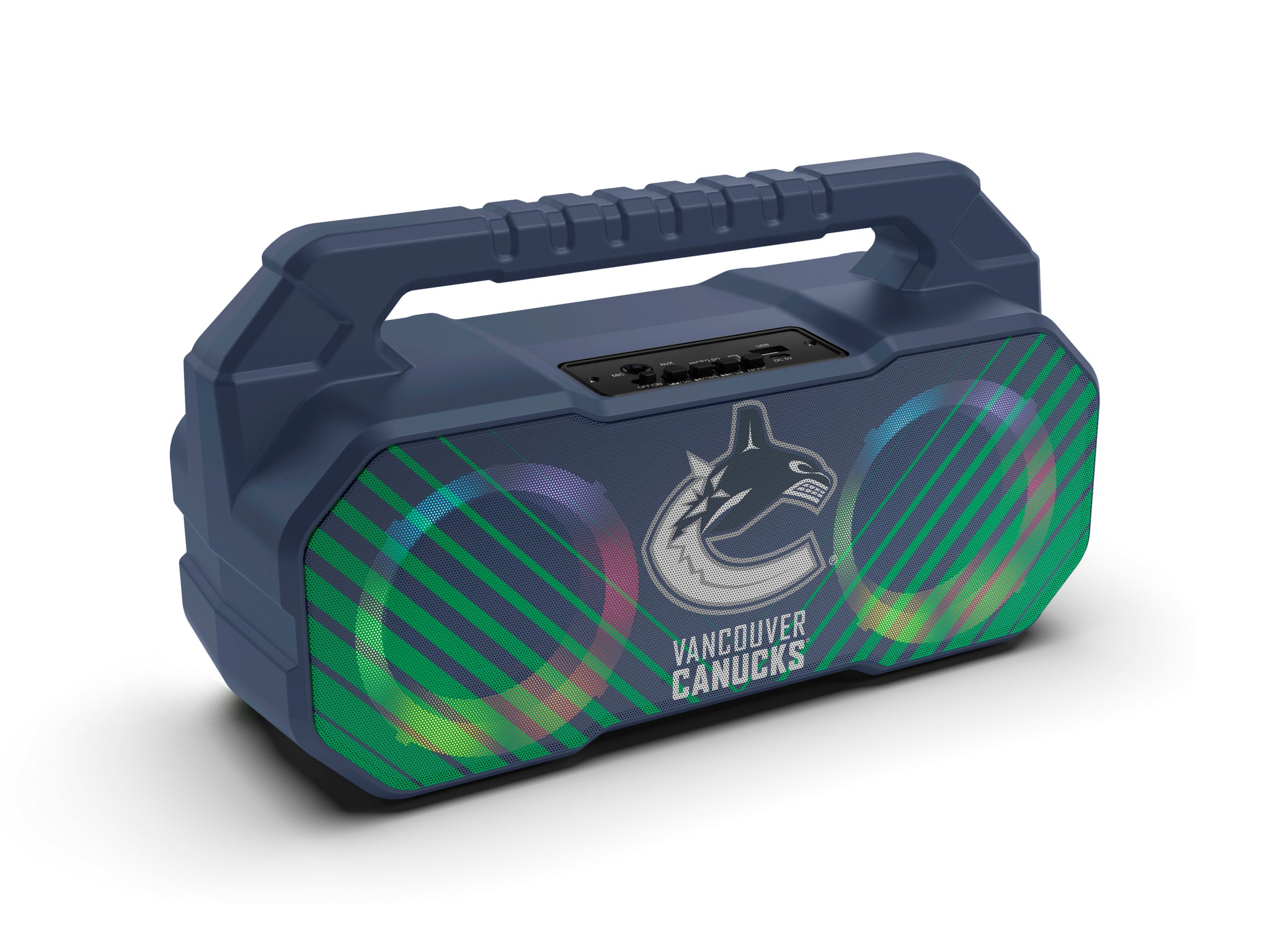 Vancouver Canucks NHL Shockbox Bluetooth BOOMBOX Speaker with FM Radio